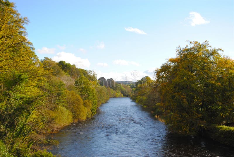 Riverside Castle stock image. Image of clouds, tourist - 45501959