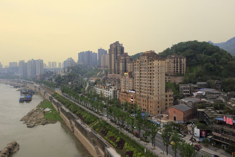 Riverside of Chongqing City Editorial Photography - Image of district ...