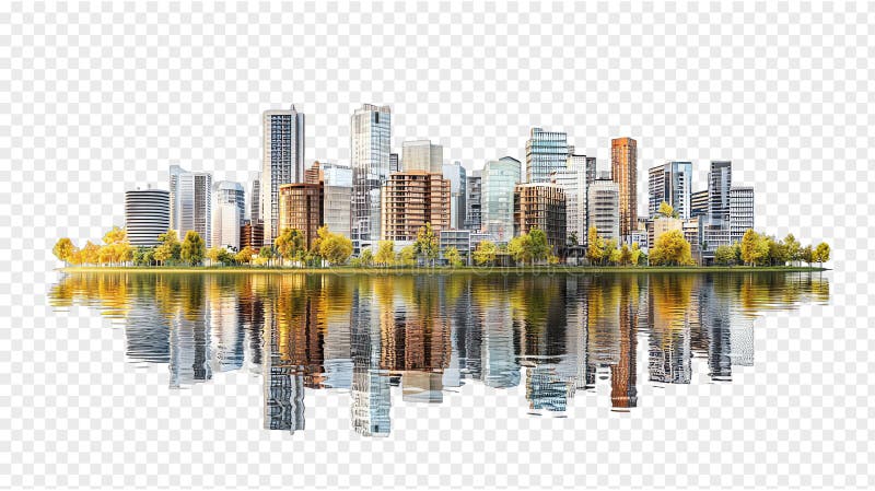 Riverside city skyline stock image. Illustration of tower - 341532415