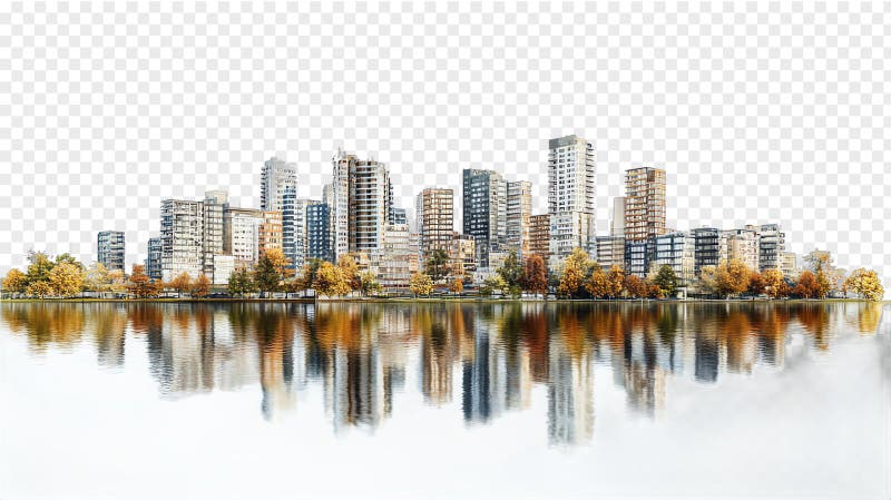 Riverside city skyline stock image. Illustration of tower - 341532427