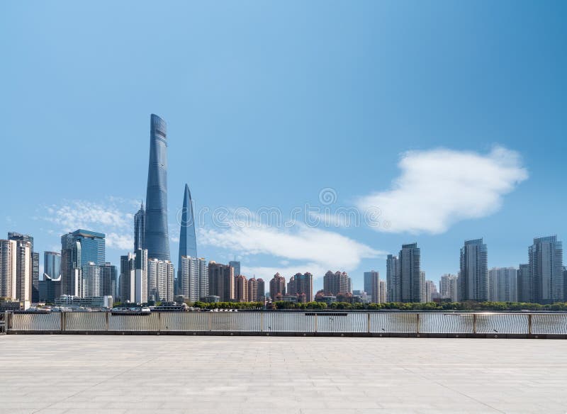 Shanghai riverside scenery stock image. Image of cityscape - 27543773