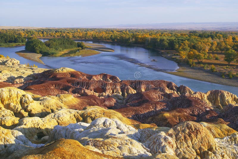 Riverside with color rock stock photo. Image of autumn - 7111974