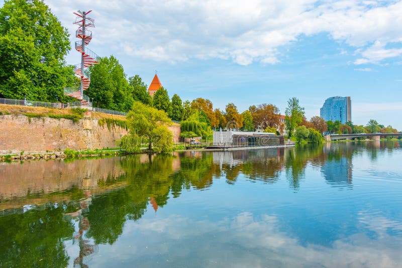 Riverside of Danube at German Town Ulm Stock Photo - Image of history ...