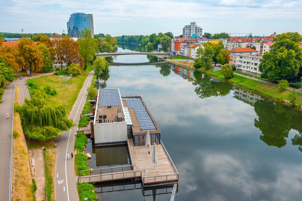 Riverside of Danube at German Town Ulm Stock Photo - Image of bridge ...