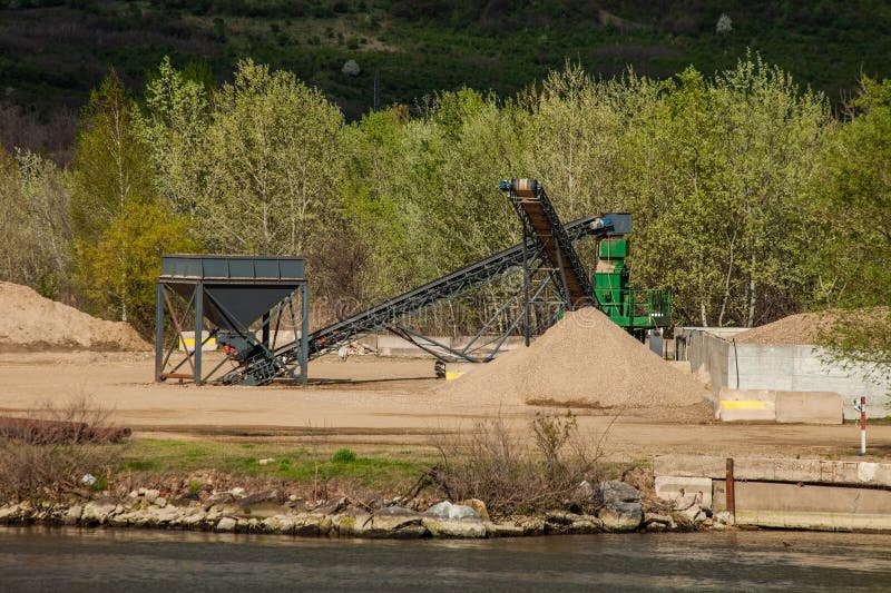 Riverside gravel plant stock image. Image of riverside - 286586075