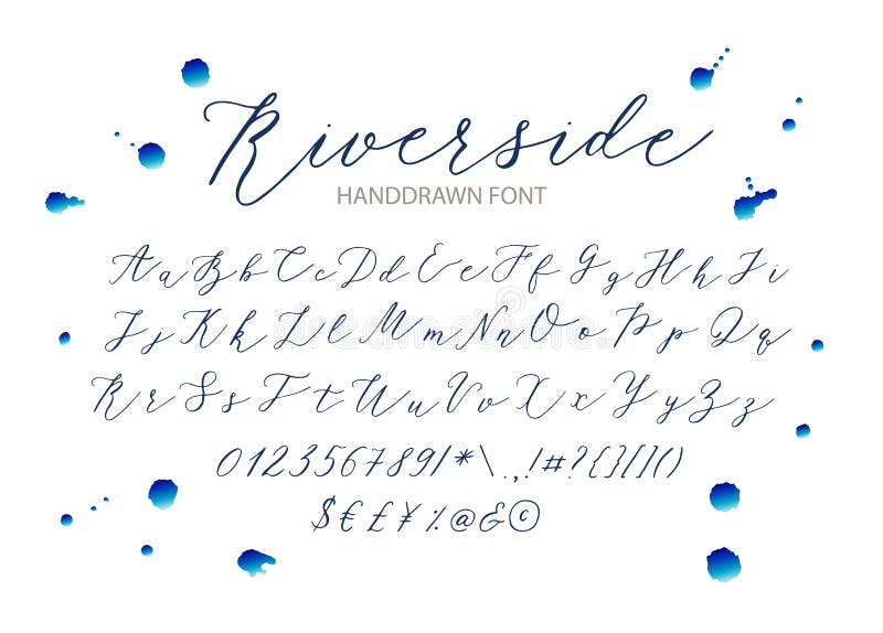 Riverside - Handwritten Script Font. Stock Vector - Illustration of ...