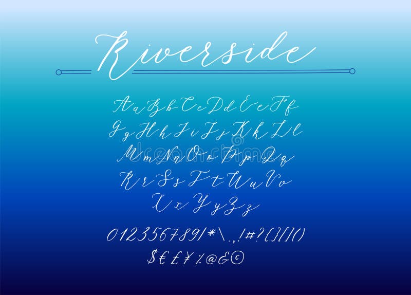 Riverside - Handwritten Script Font. Stock Vector - Illustration of ...