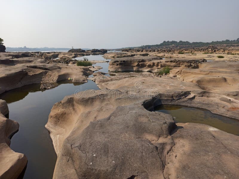 Riverside Natural Rock Structure Stock Photo - Image of cliff, ocean ...