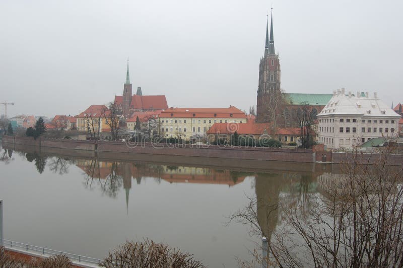 Riverside of the Oder in Wroclaw Poland Stock Photo - Image of oder ...