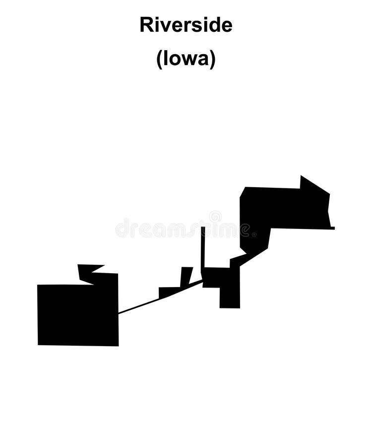 Riverside outline map stock illustration. Illustration of detailed ...