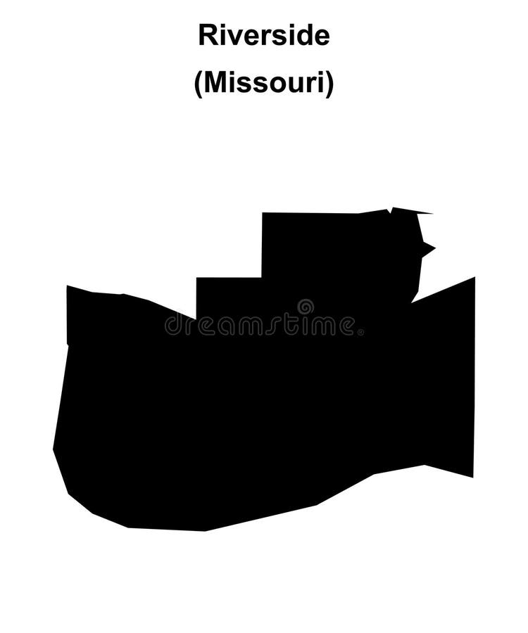 Riverside outline map stock vector. Illustration of contour - 387459084