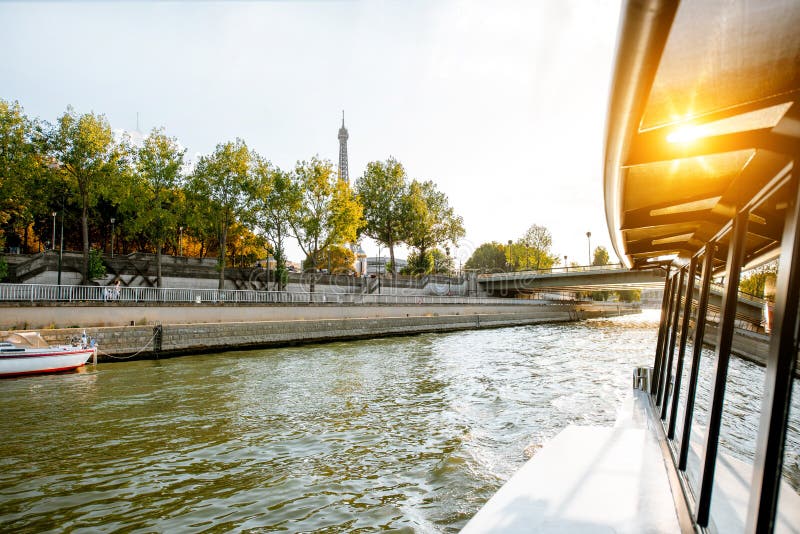 Riverside in Paris stock image. Image of seine, sailing - 128859327