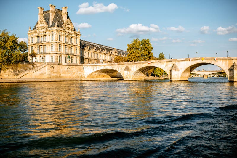 Riverside in Paris stock image. Image of swimming, riverbank - 128859449