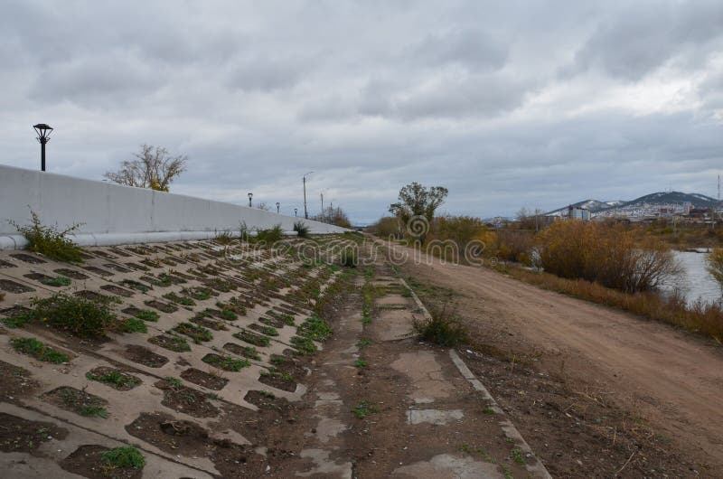 A riverside with rampart stock image. Image of minor - 128761495