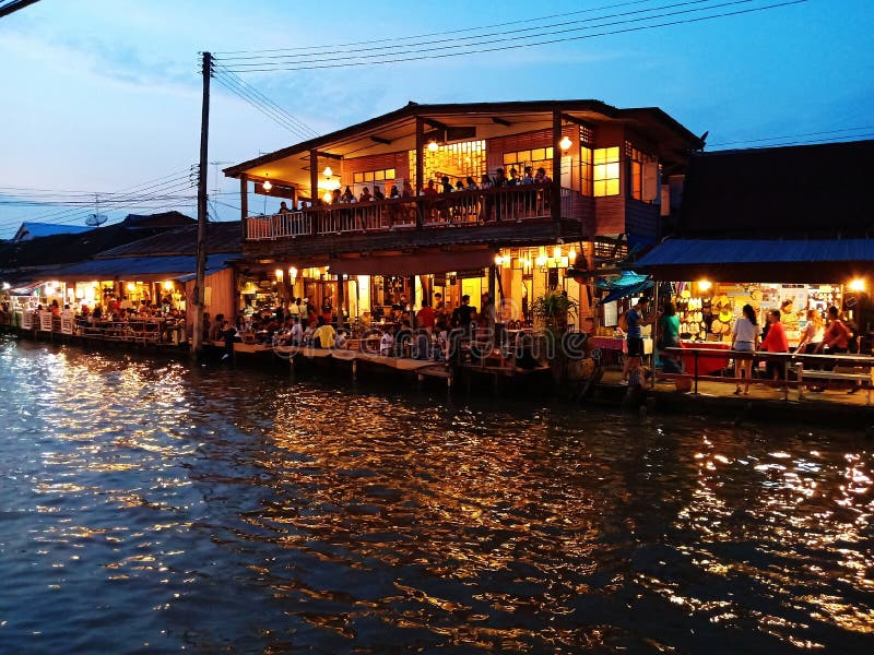 Riverside restaurant editorial stock image. Image of scenery - 72660889