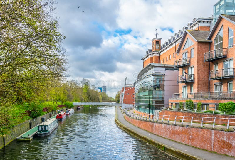 Riverside of River Soar in Leicester, England Stock Image - Image of ...