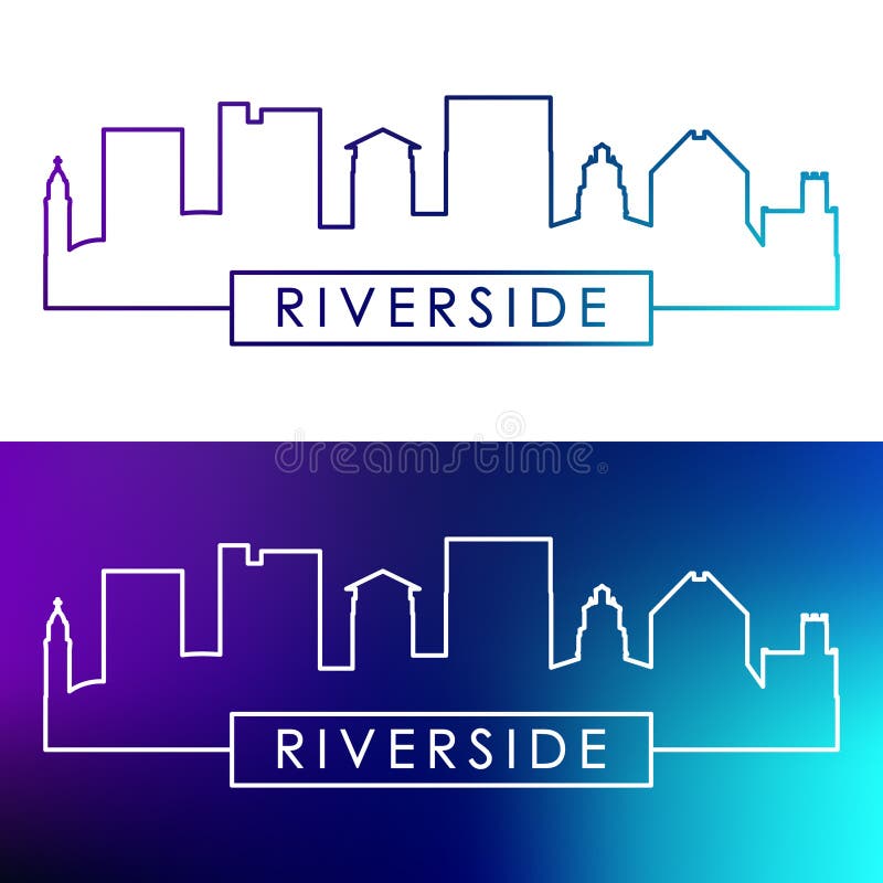 Riverside Skyline. Colorful Linear Style Stock Vector - Illustration of ...