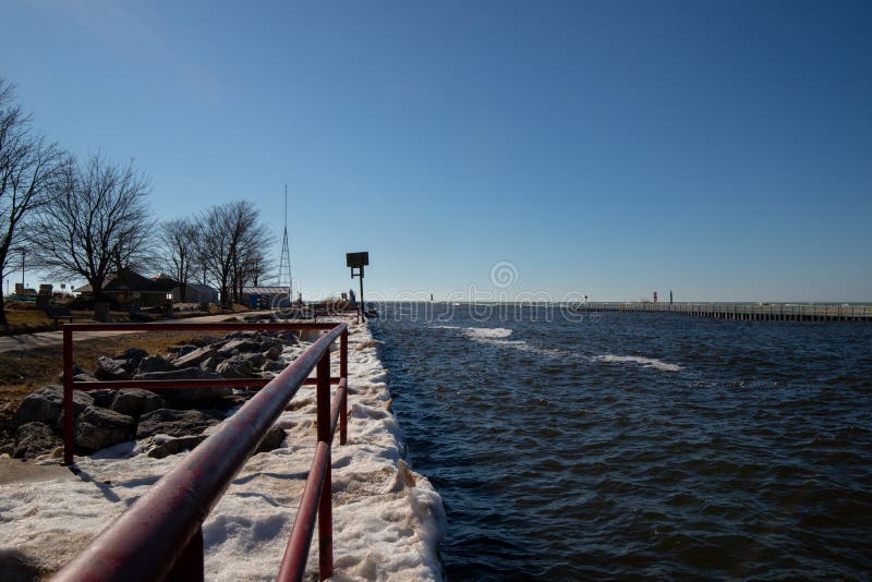 A Riverside Trail in Park at Lake Michigan Stock Photo - Image of farm ...