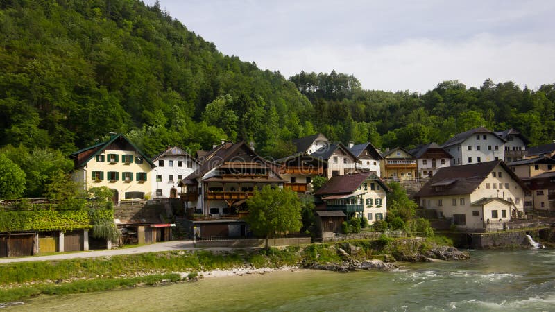 Riverside Village in Austria Editorial Image - Image of tourists ...