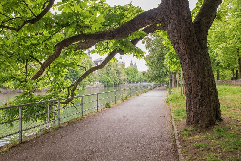 Riverside Pedestrian Walkway Stock Photo - Image of bankside, river ...