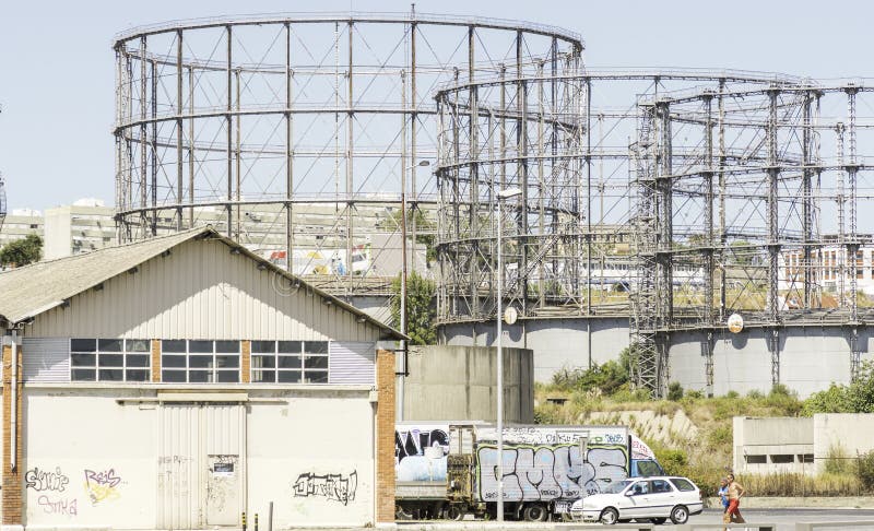 Riverside Warehouse Facade Details Stock Photo - Image of brick, frame ...