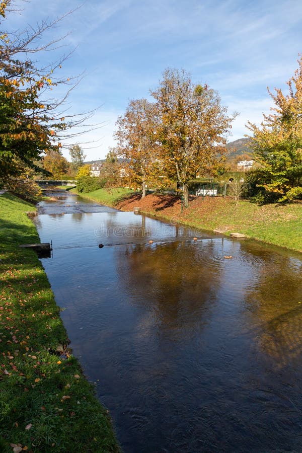 Riverwalk Around Bade-Baden Village Stock Photo - Image of landscape ...