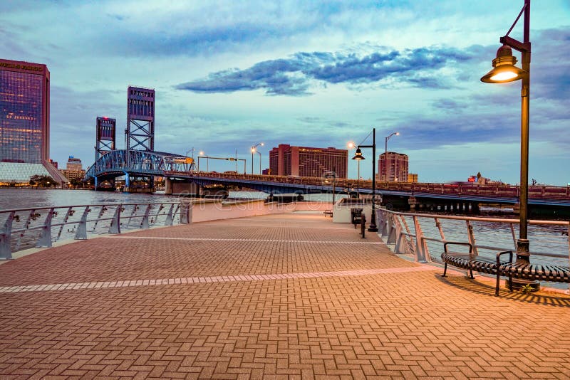 RiverWalk Path at Jacksonsville Floria Stock Image - Image of bridge ...