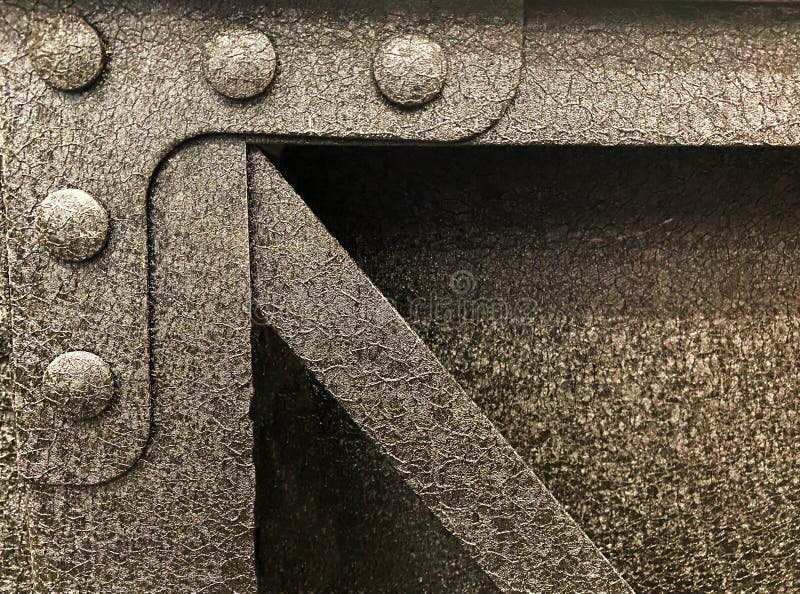 Riveted Industrial Angle Iron Support for a Worktable Stock Image ...