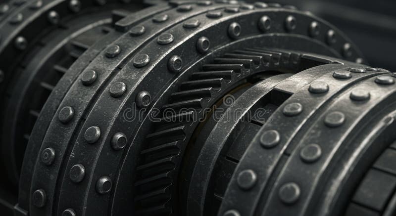 Riveted Metal Cylinders with Intricate Gear-like Structures, Displaying ...