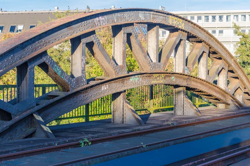 Riveted old bridge arch stock image. Image of contemporary - 50413951
