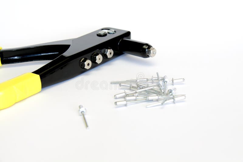 Riveter stock photo. Image of yellow, tool, black, rivet - 13387224