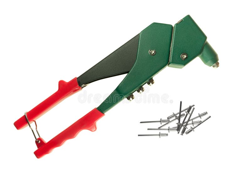 Riveters and rivets stock image. Image of tools, green - 16125623