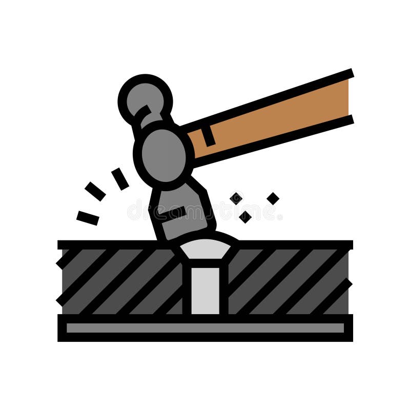 Riveting Blacksmith Color Icon Vector Illustration Stock Vector ...