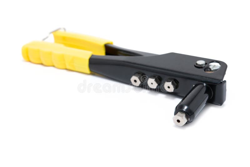 Riveting Tool with Yellow Handles and Silver Blind Rivet for Hand ...