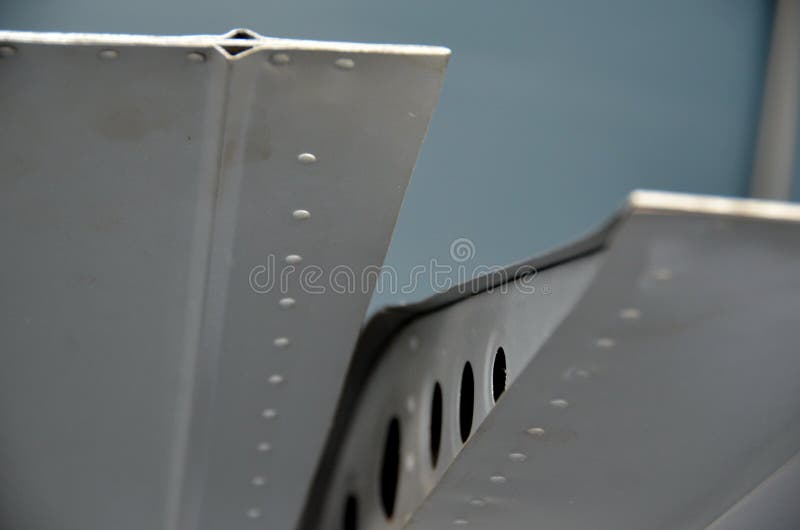 Rivets Onthe Ving of Militar Plane Stock Photo - Image of aged, motion ...
