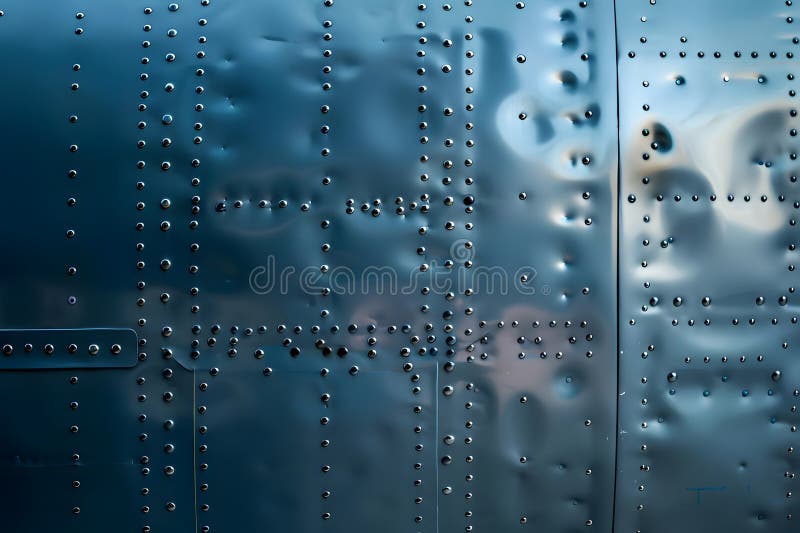 Rivets Secure Metal Panel, Showing Dents and Damage, Abstract Texture ...