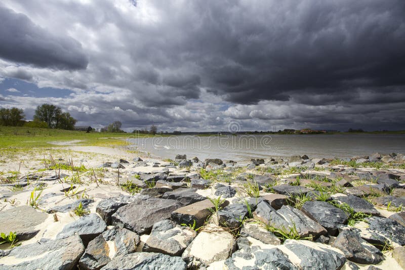 Rivier de Waal, river Waal stock photo. Image of rivier - 129031412