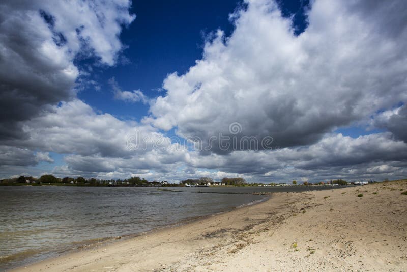 Rivier de Waal, river Waal stock photo. Image of aluvial - 129031846