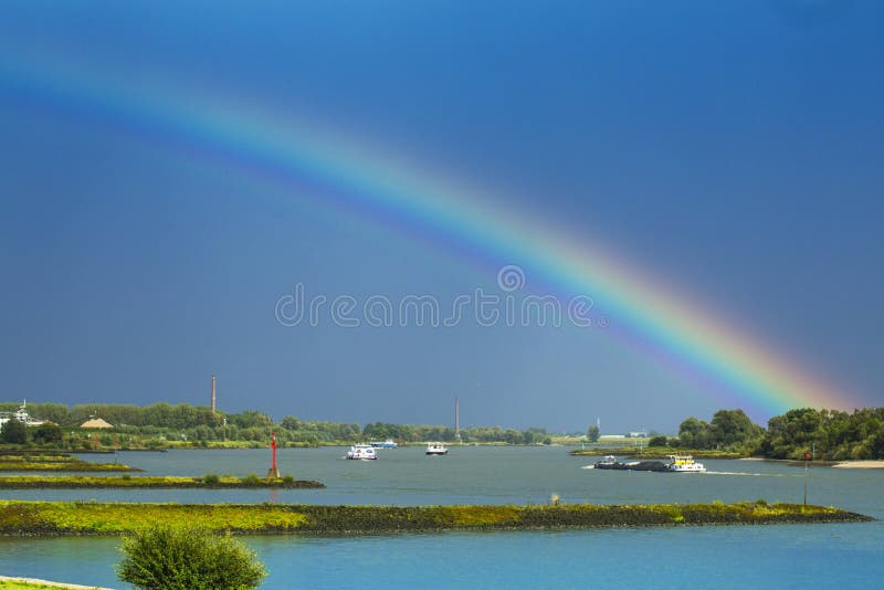 Rivier De Waal, River De Waal Stock Photo - Image of kribben, waal ...