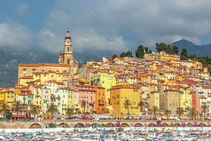 Riviera town Menton view stock photo. Image of resort - 76266364