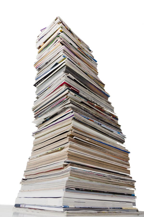 Riviste Impilate E Carta Tagliuzzata Immagine Stock - Immagine di ...