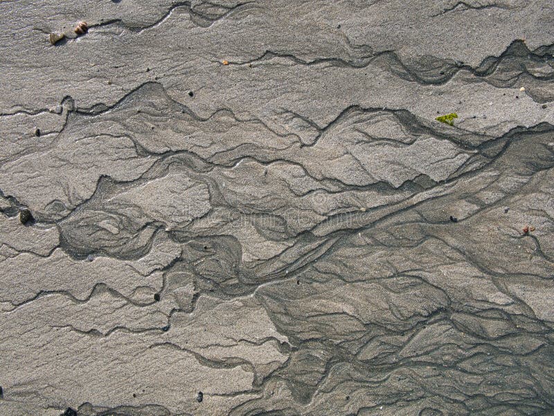 Rivulets of Water on a Fine Sand Beach at Low Tide Stock Photo - Image ...