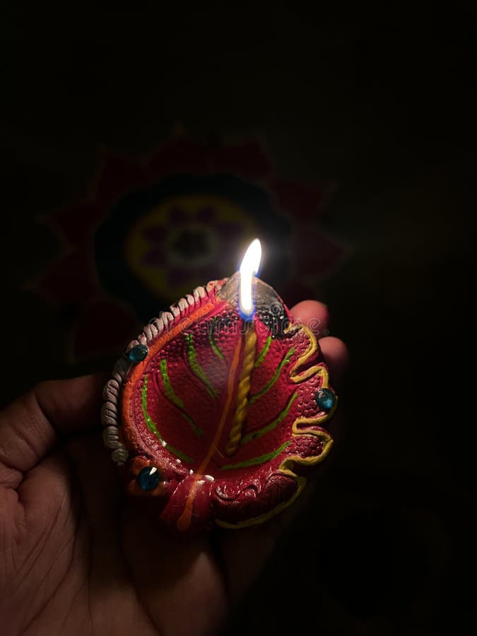Two Beautiful Lit Diya for Diwali Celebrations Stock Photo - Image of ...