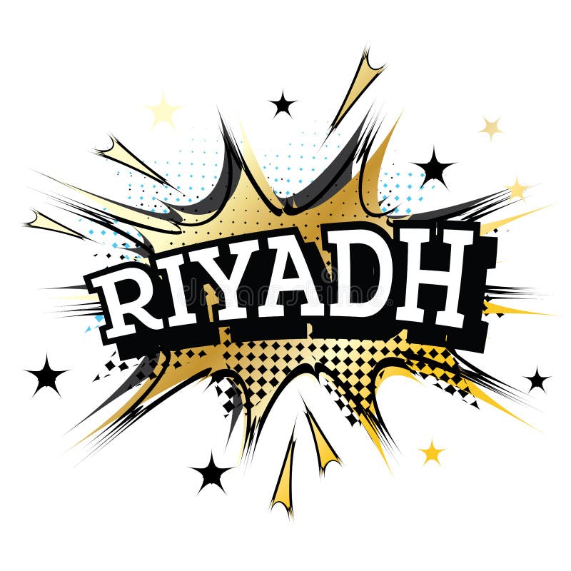 Riyadh Comic Text in Pop Art Style. Stock Vector - Illustration of icon ...