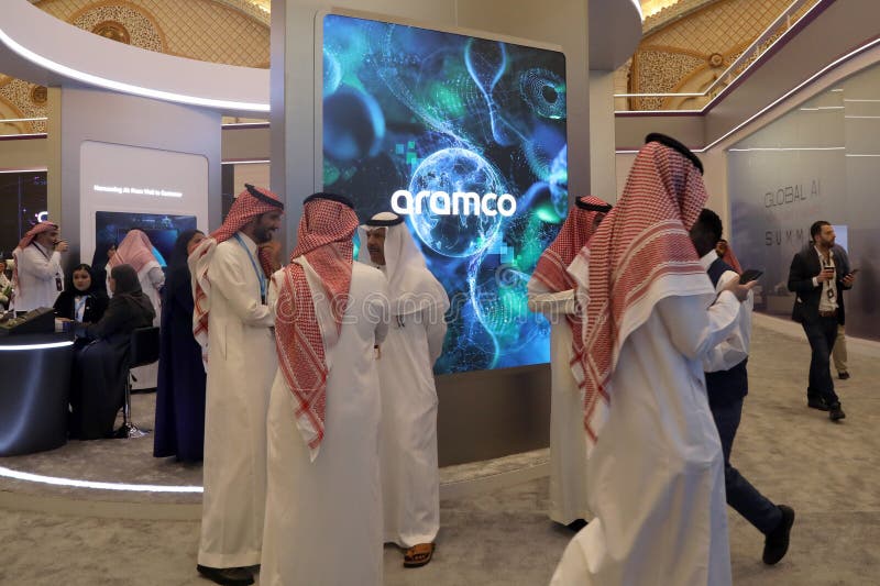 Riyadh, Saudi Arabia – 10 SEP 2024: Delegates Gather by the Aramco ...