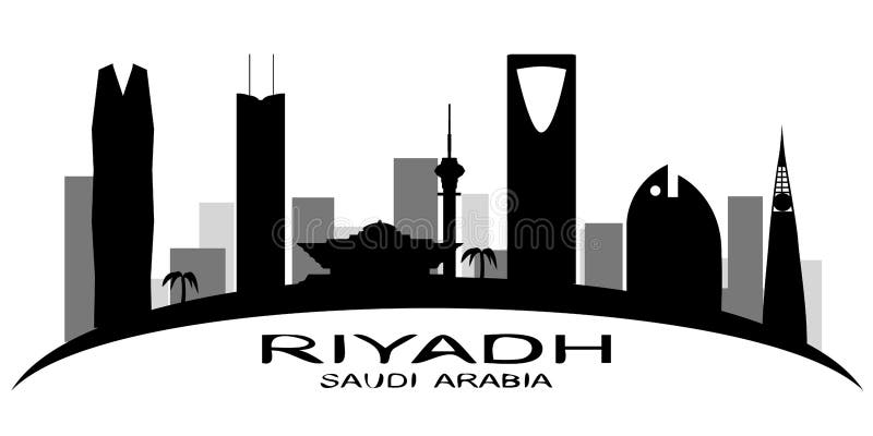 Riyadh Saudi Arabia Skyline Silhouette Stock Vector - Illustration of ...