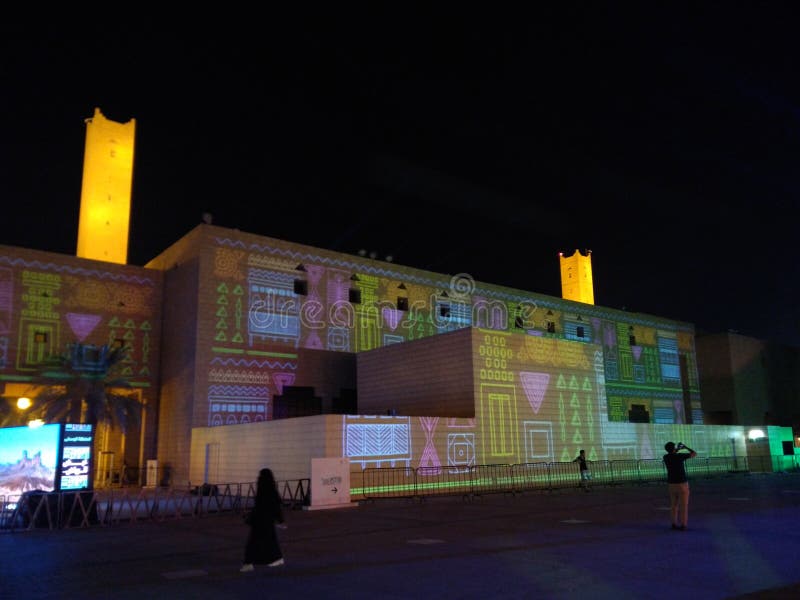 Riyadh Season with Light Show on the Building Facade and Towers ...