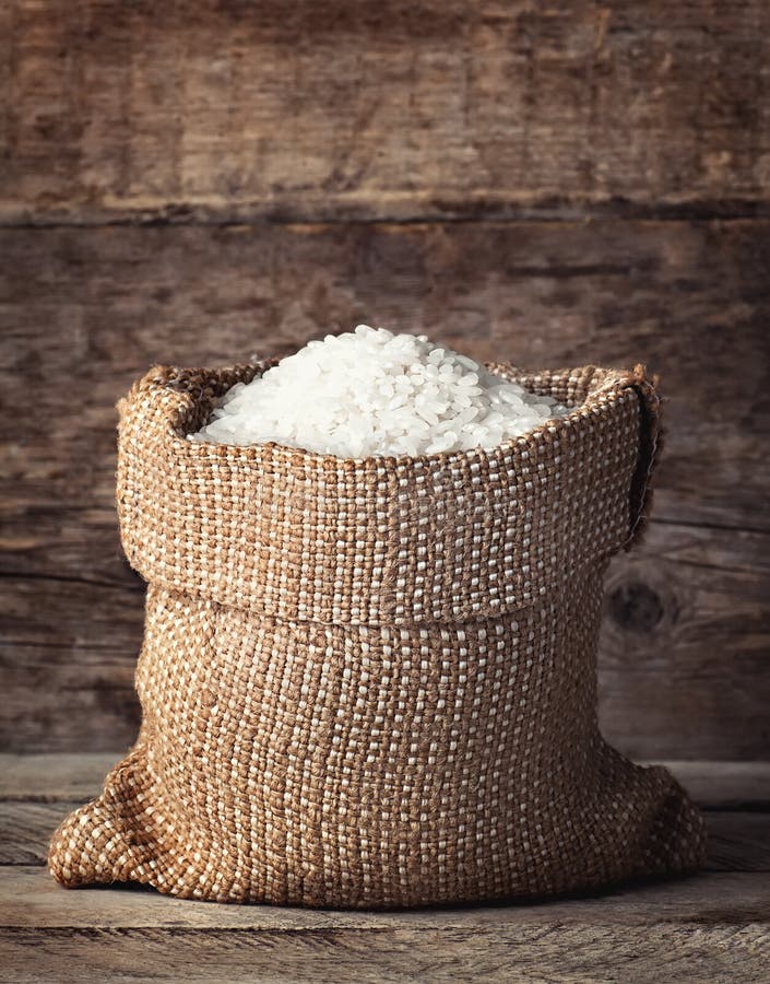 Riz Dans Le Sac De Toile De Jute Image stock - Image du ingrédient ...