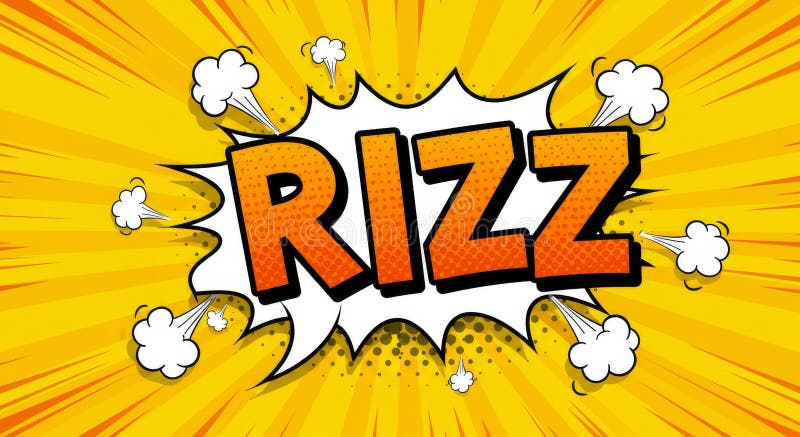 Rizz Comic Style Bold Yellow Vibrant Design with Fun Text Explosion ...