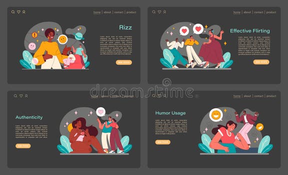 Rizz Concept Set. Interactive Layouts Featuring Rizz, Authenticity ...